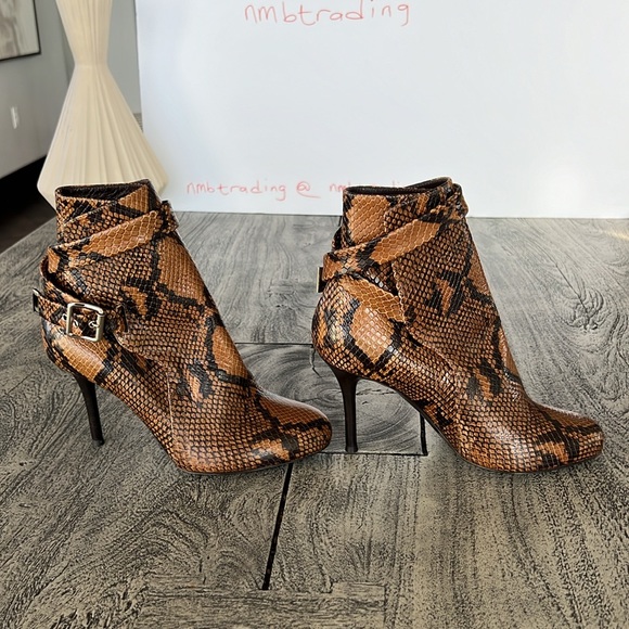 Chloe | Shoes | Chloe Size 65m Textured Snake Print Leather Ankle Hi ...